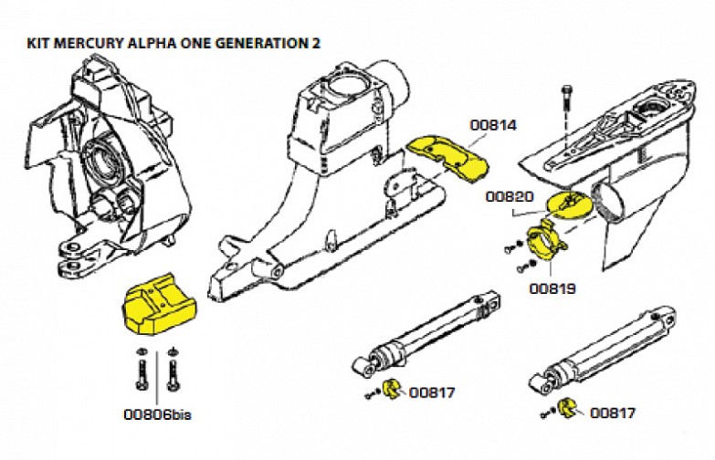 Комплект алюминиевых анодов ALPHA ONE Gen. 2