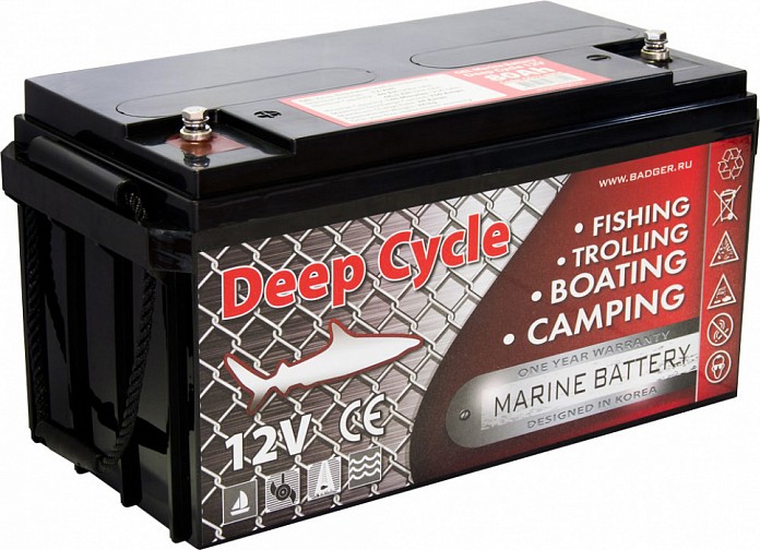 Тяговый аккумулятор для лодочного электромотора Marine Deep Cycle GEL ...